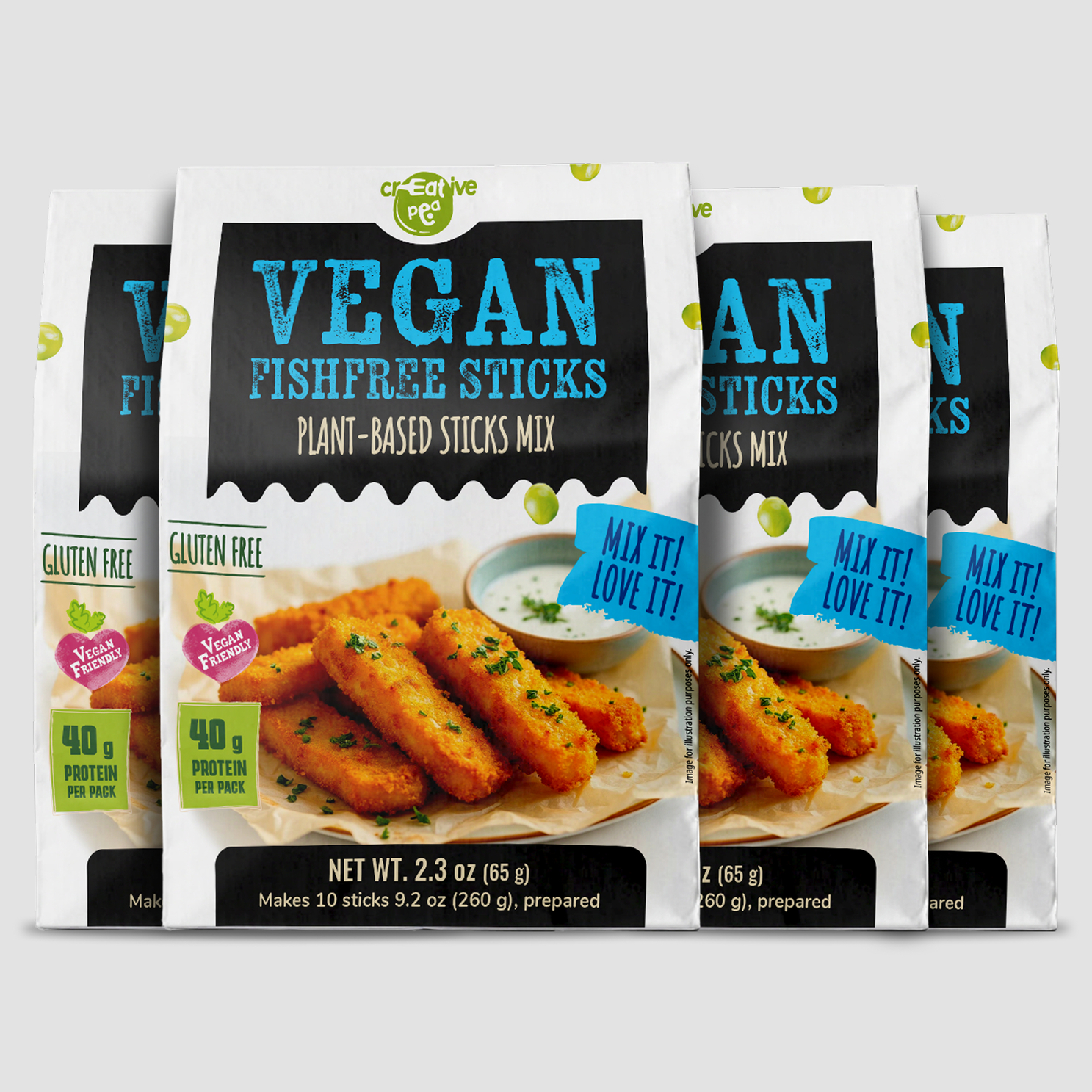 Fishless Sticks Pea Protein Mix – 4-Pack High Protein Vegan Fishless ...