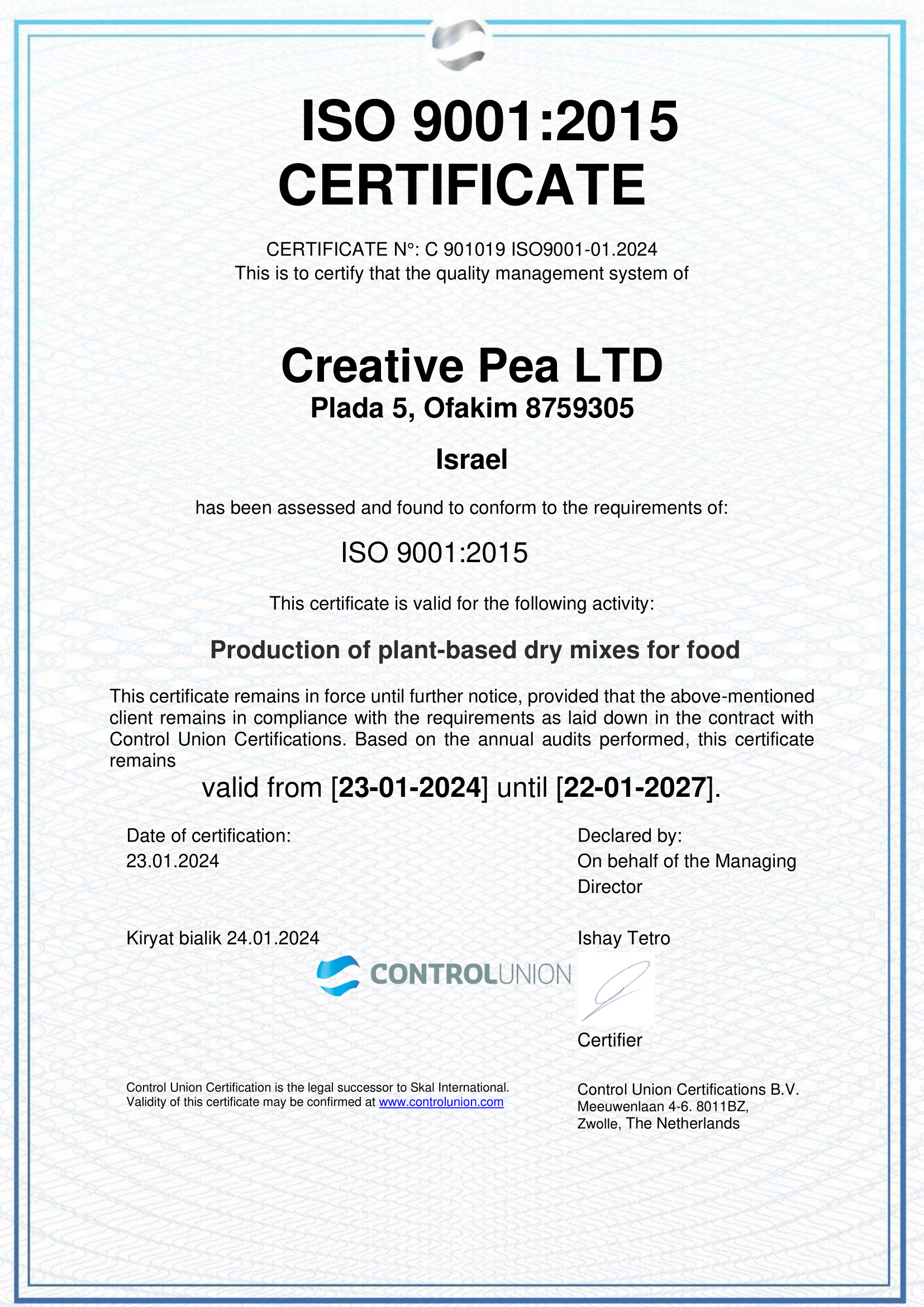 Certifications – Creative Pea